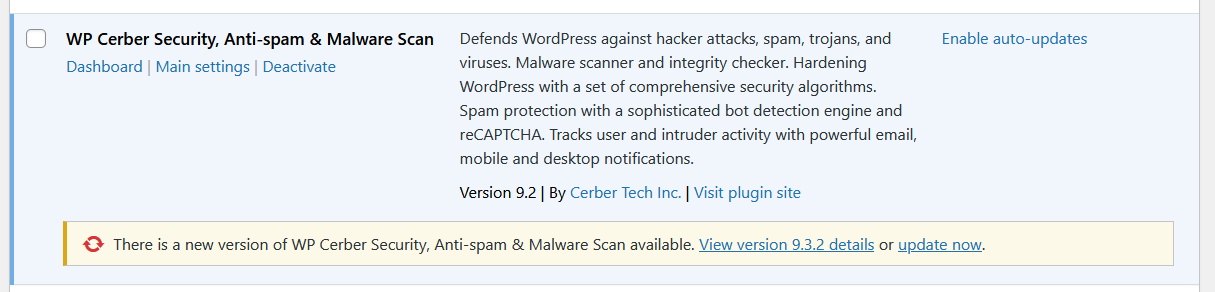 How To Enable Automatic Updates For Wp Cerber Wordpress Security