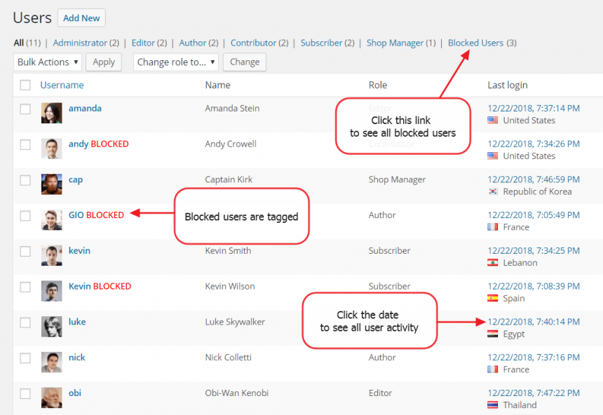How To Block A Wordpress User Wordpress Security Plugin Firewall 5315