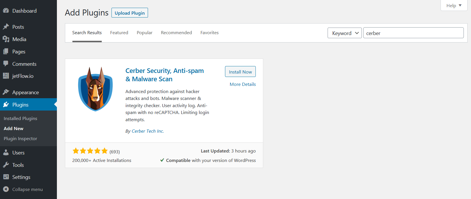 How to install WP Cerber Security – WordPress security plugin, firewall & anti-spam